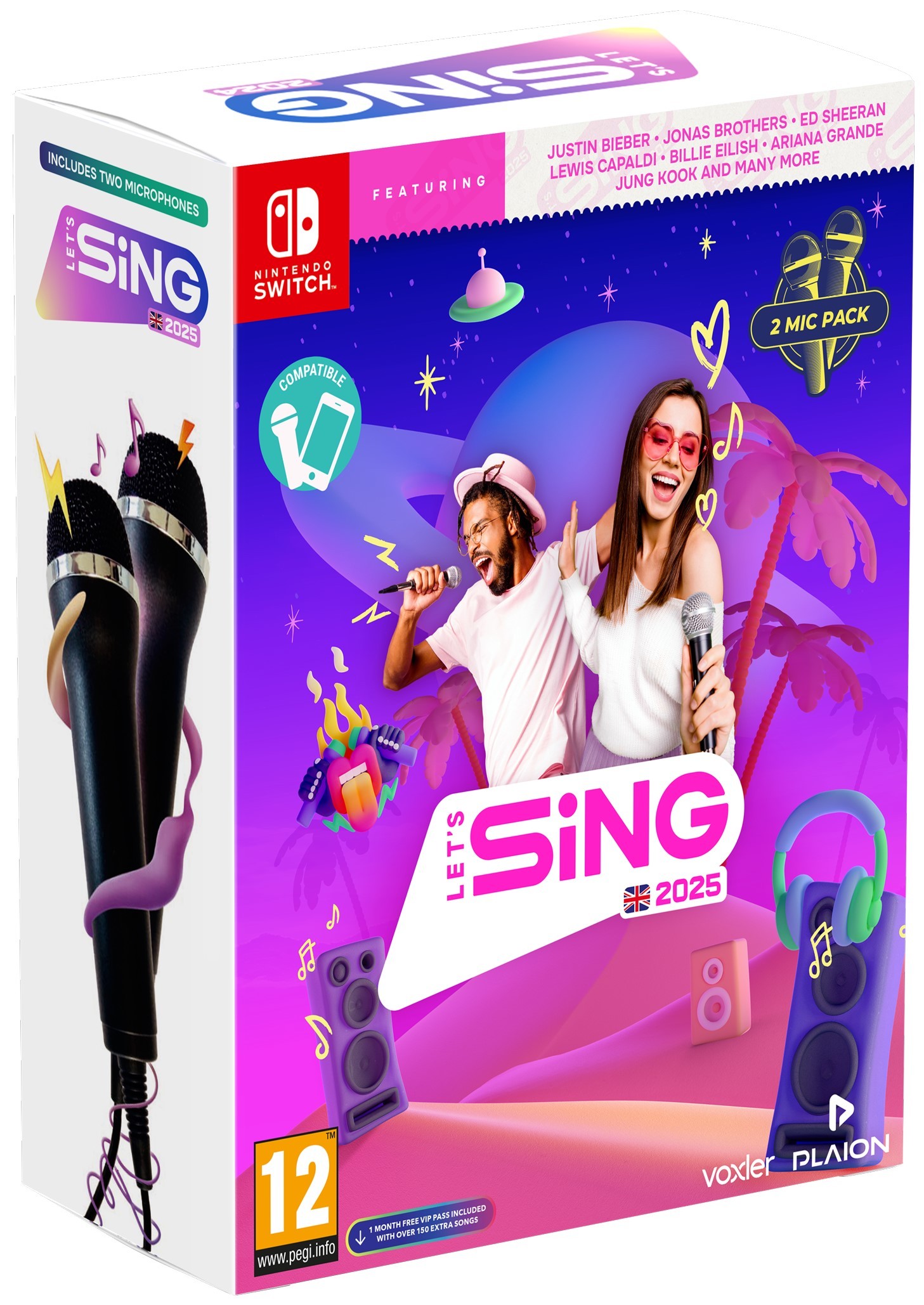 Let's Sing 2025 + 2 Microphones Bundle (Nintendo Switch) | Ozone.bg