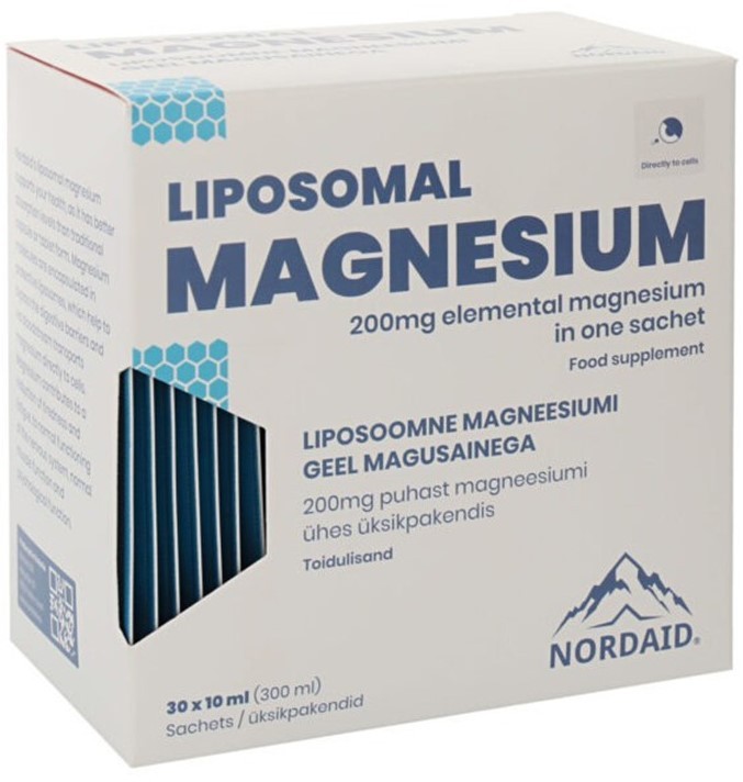 Liposomal Magnesium, 200 mg, манго, 30 сашета х 10 ml, Nordaid | Ozone.bg