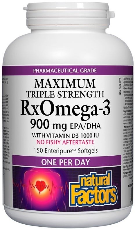RX Omega-3 with Vitamin D3, 150 капсули, Natural Factors | Ozone.bg