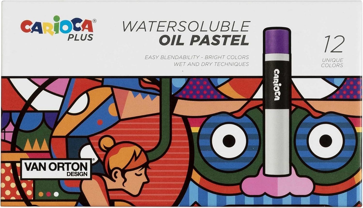 Маслени пастели Carioca Plus - Van Orton, 12 цвята | Ozone.bg