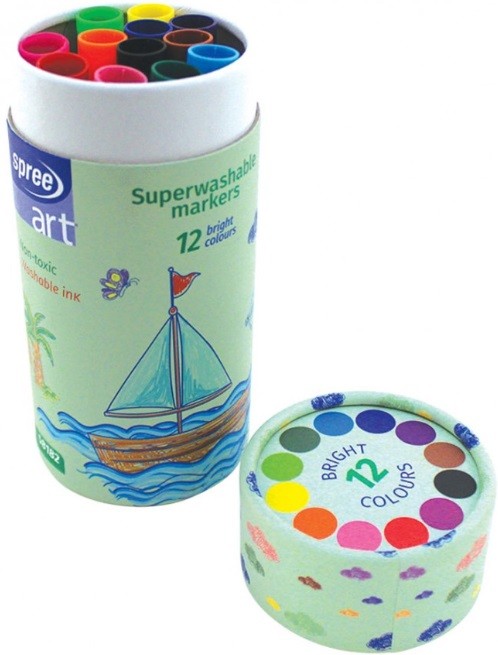Маркери Spree Art - Superwashable, 12 цвята | Ozone.bg