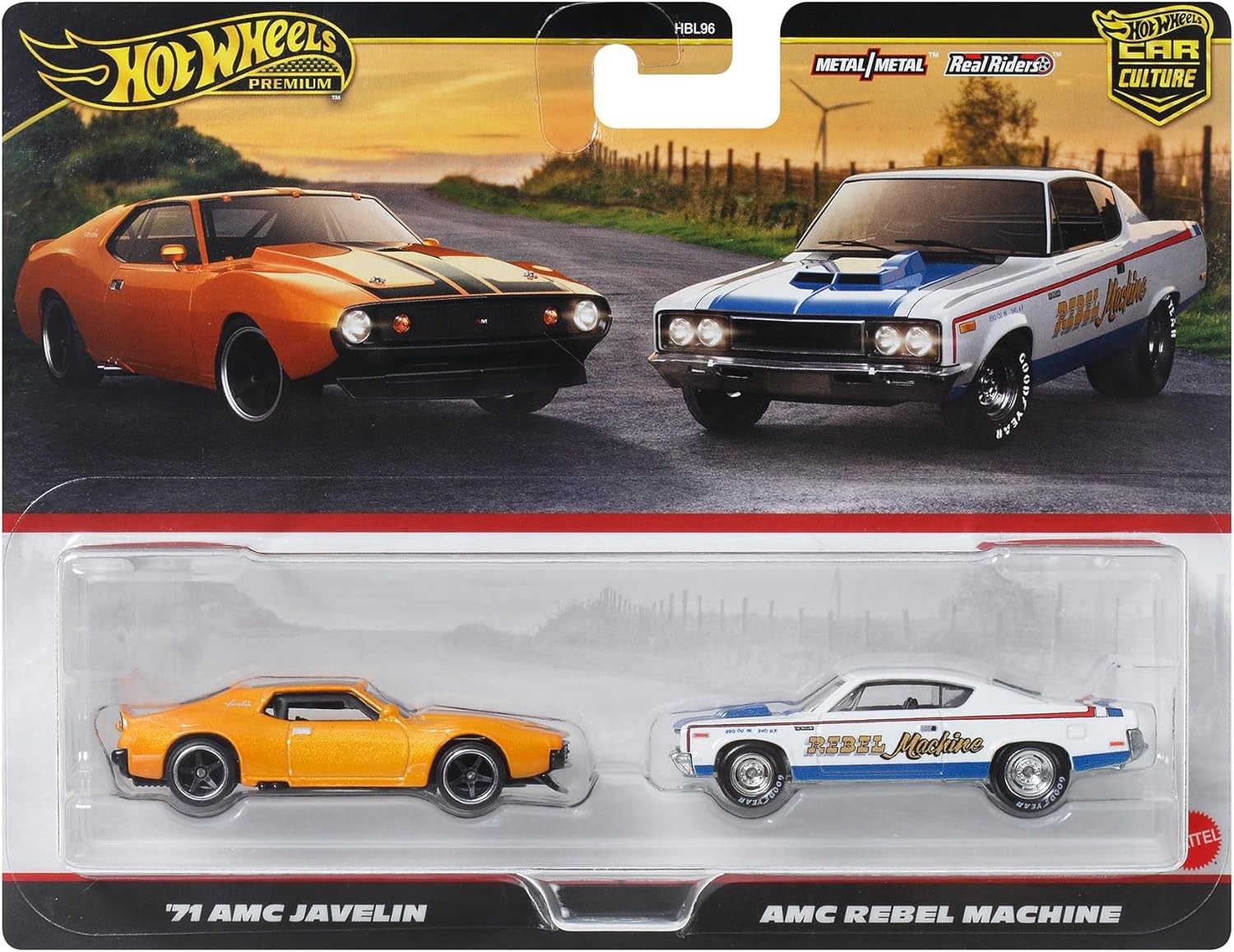 Метална количка Hot Wheels Car Culture - 71 AMC Javelin & AMC Rebel ...