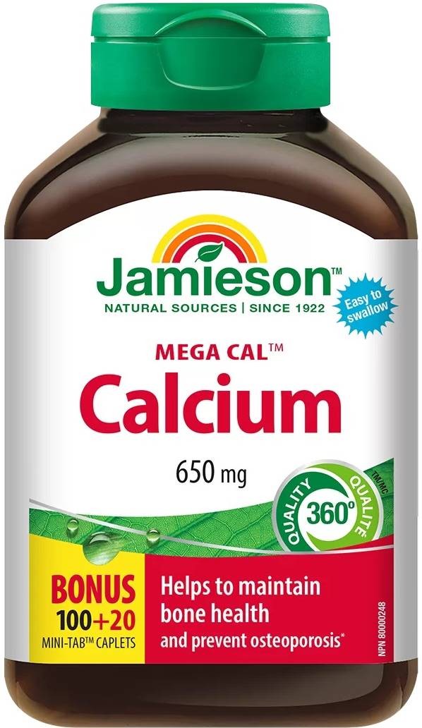 Mega Cal Калций, 650 mg, 100 + 20 таблетки, Jamieson | Ozone.bg