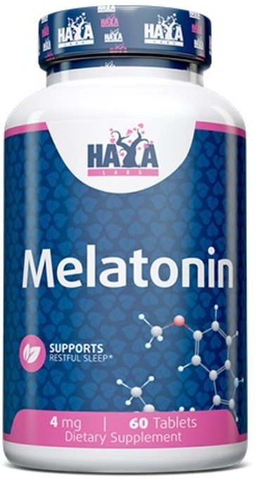 Melatonin, 4 mg, 60 таблетки, Haya Labs | Ozone.bg