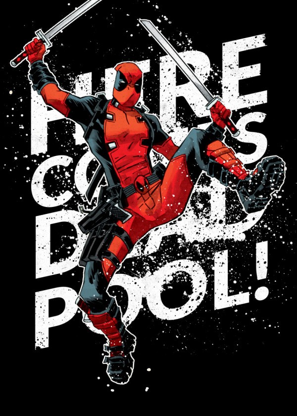 Метален постер Displate Marvel: Deadpool - Here he comes | Ozone.bg