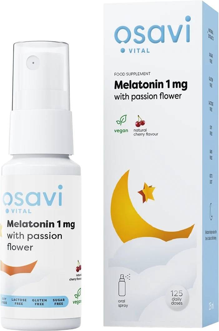 Melatonin with Passion Flower Орален спрей, череша, 25 ml, Osavi | Ozone.bg