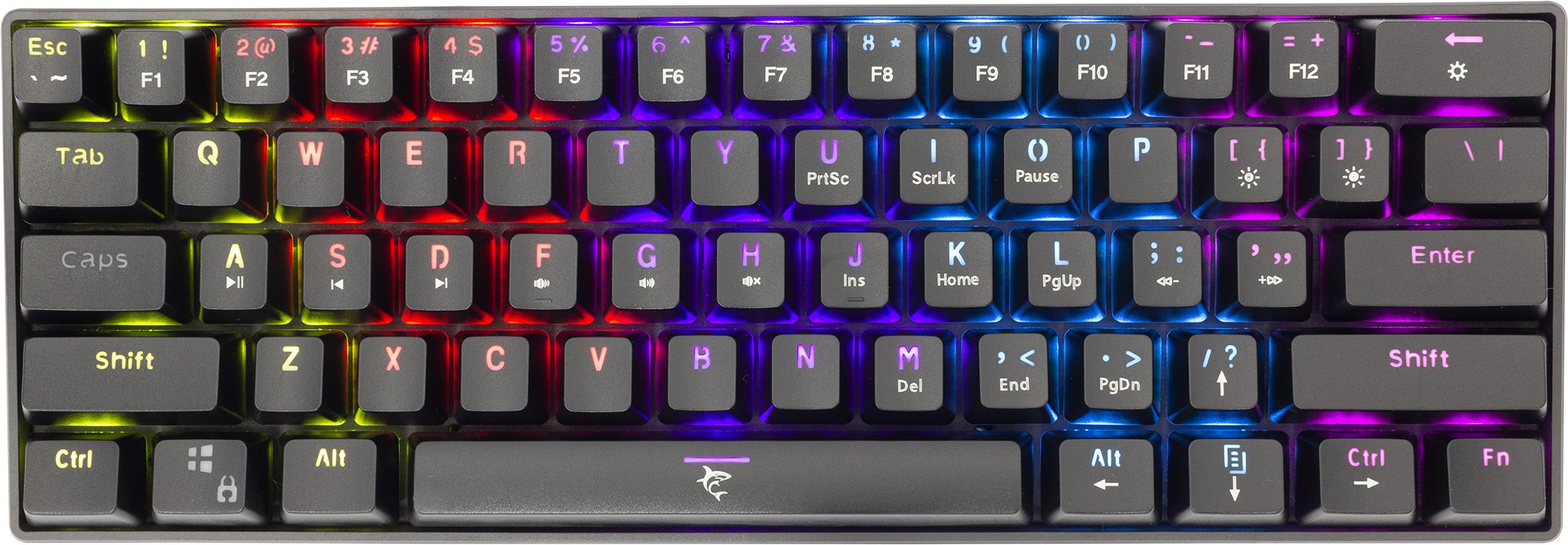 Механична клавиатура White Shark - SHINOBI, Blue Switches, LED, черна ...