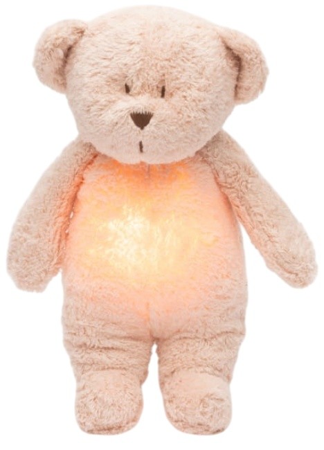 Мека играчка Moonie Organic 2.0 - Bear, с нощна лампа и успокояващи ...