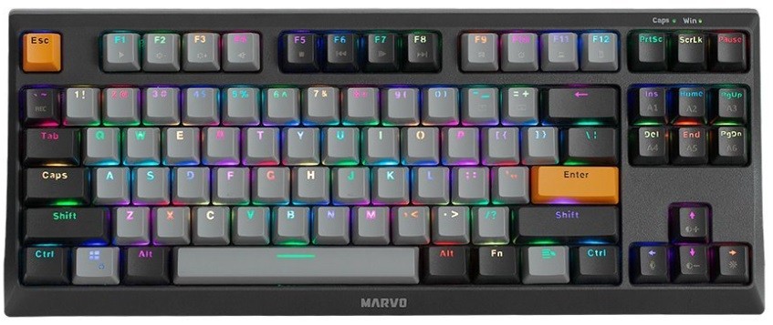 Механична клавиатура Marvo - KG980-B, Blue switches, RGB, черна | Ozone.bg