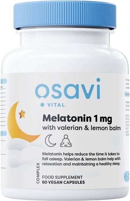 Melatonin with Valerian & Lemon Balm, 60 капсули, Osavi | Ozone.bg