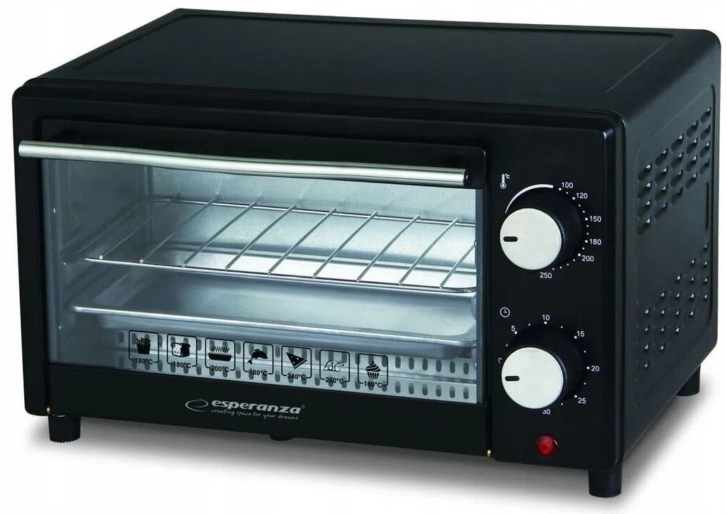 Мини фурна Esperanza - Calzone EKO004, 10 l, 900W, черна | Ozone.bg