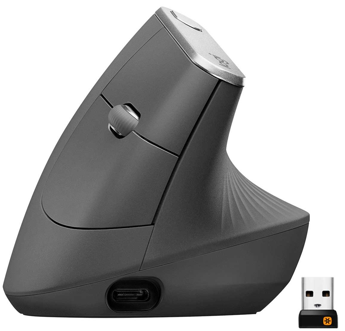 Мишка Logitech - MX Vertical Advanced, оптична, безжична, сива | Ozone.bg