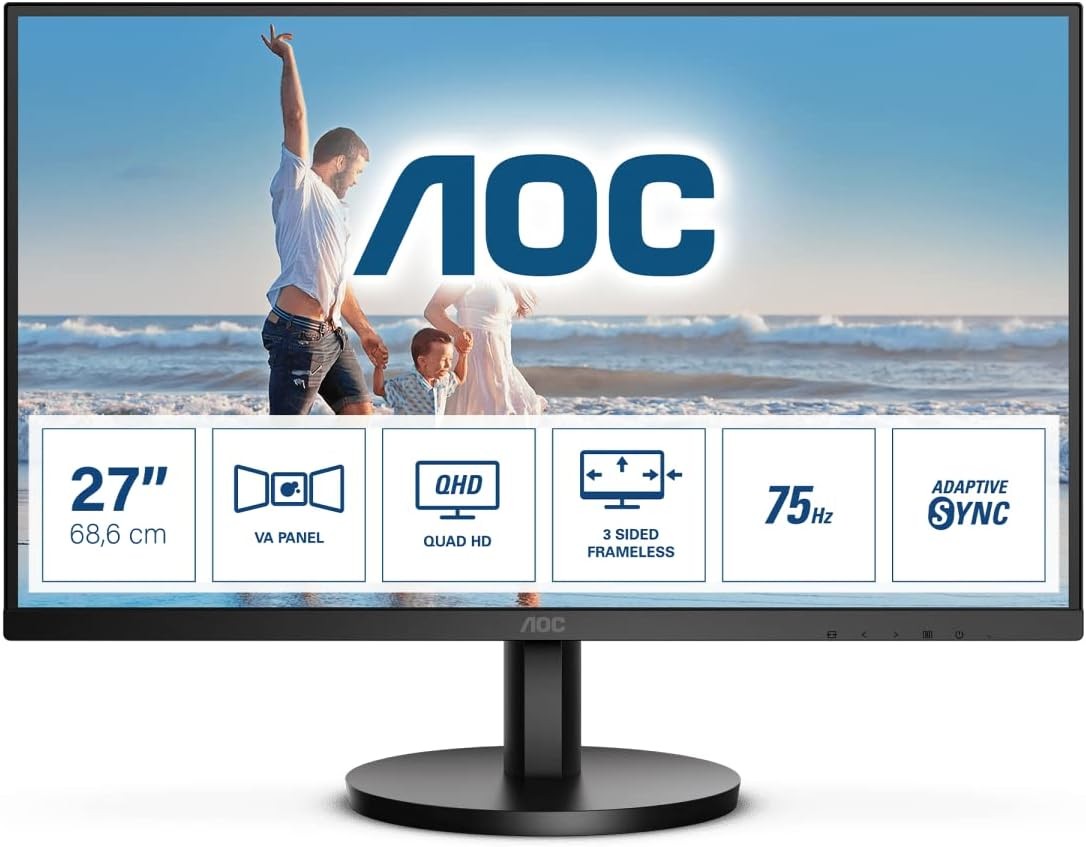 Монитор AOC - Q27B3MA, 27'', QHD, VA, Anti-Glare, черен ТОП цена | Ozone.bg