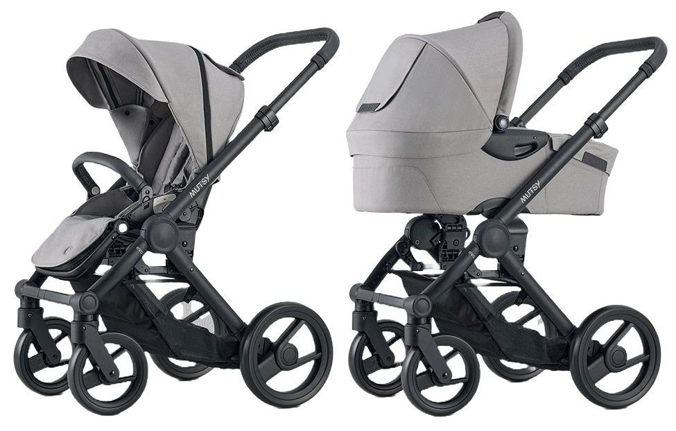 Модулна количка 2 в 1 Mutsy Evo - Шаси със седалка + кош, Pebble Grey ...
