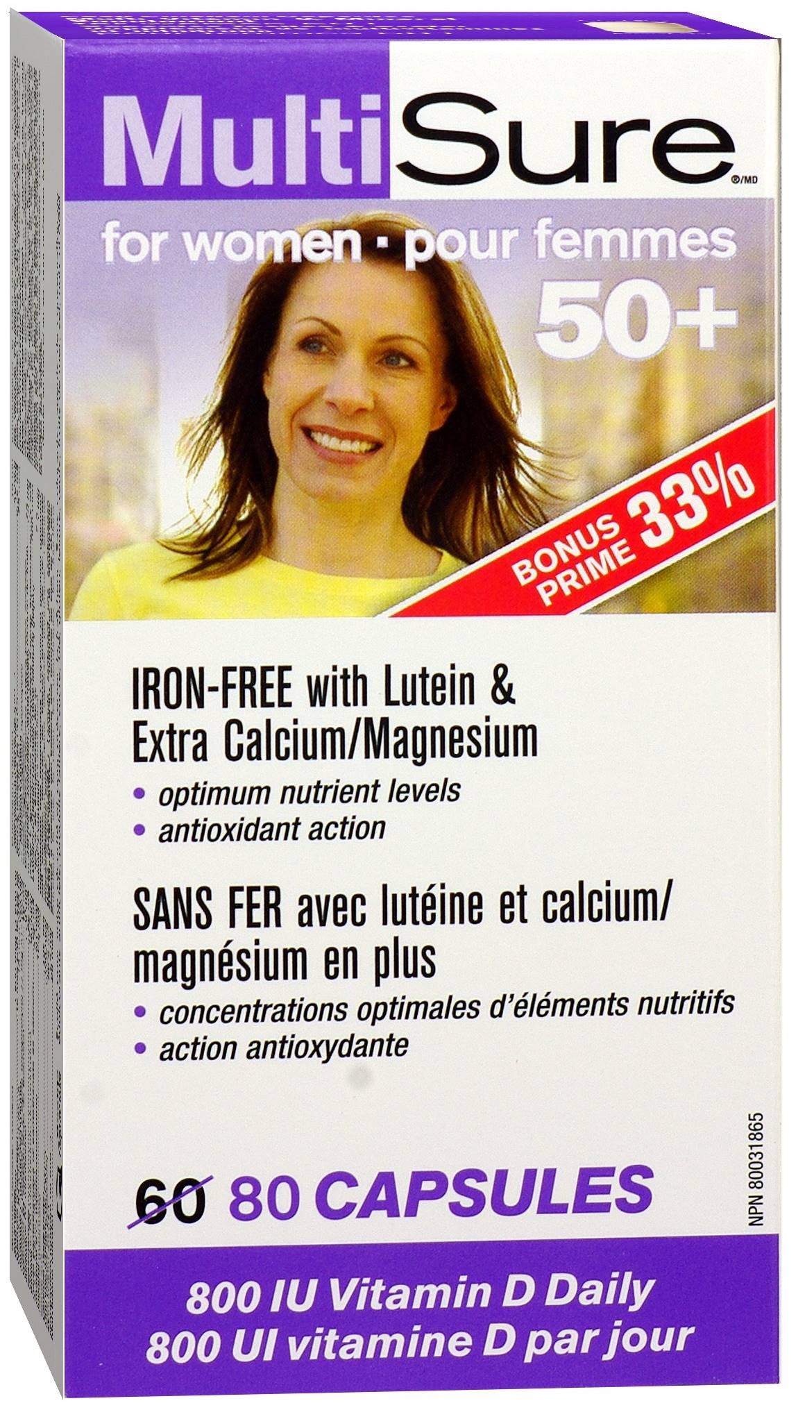 Multi Sure 50+ Мултивитамини за жени, 80 капсули, Webber Naturals ...