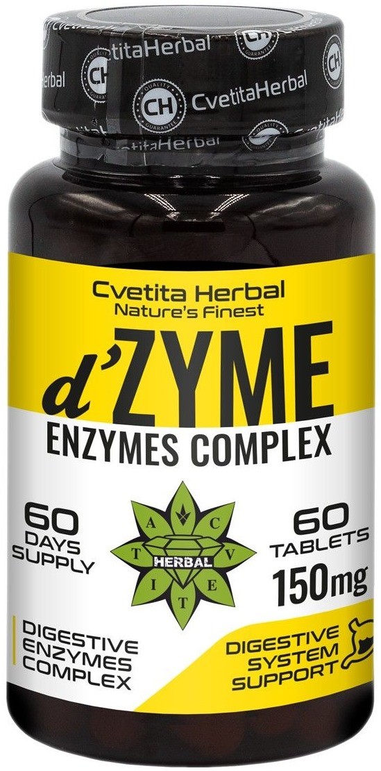 D'Zyme, 150 mg, 60 таблетки, Cvetita Herbal | Ozone.bg