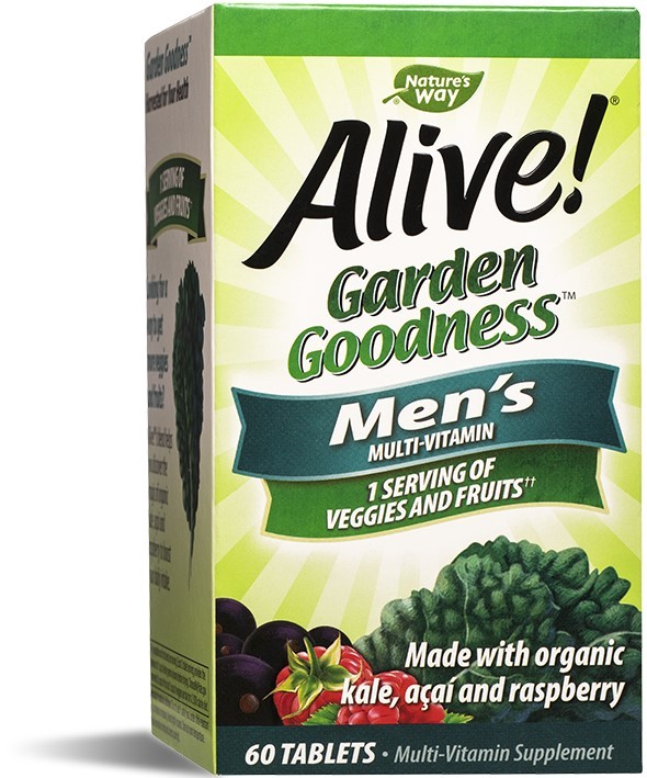 Alive Garden Goodness Men's Multivitamin, 60 таблетки, Nature's Way ...