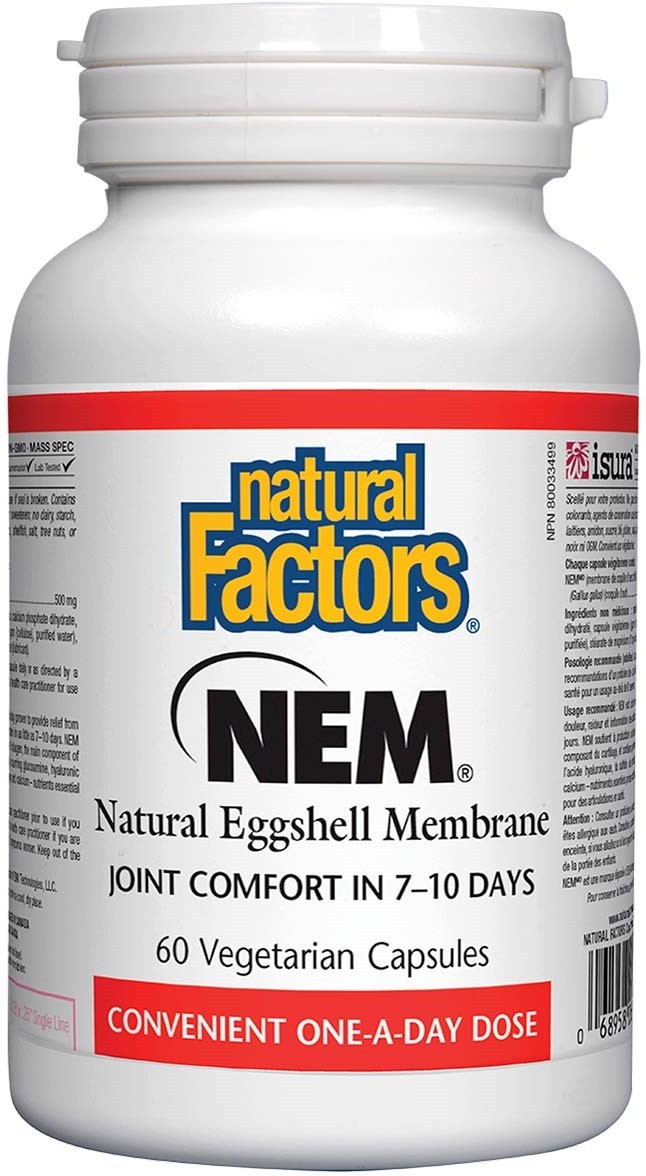NEM Natural Eggshell Membrane, 500 mg, 60 капсули, Natural Factors ...