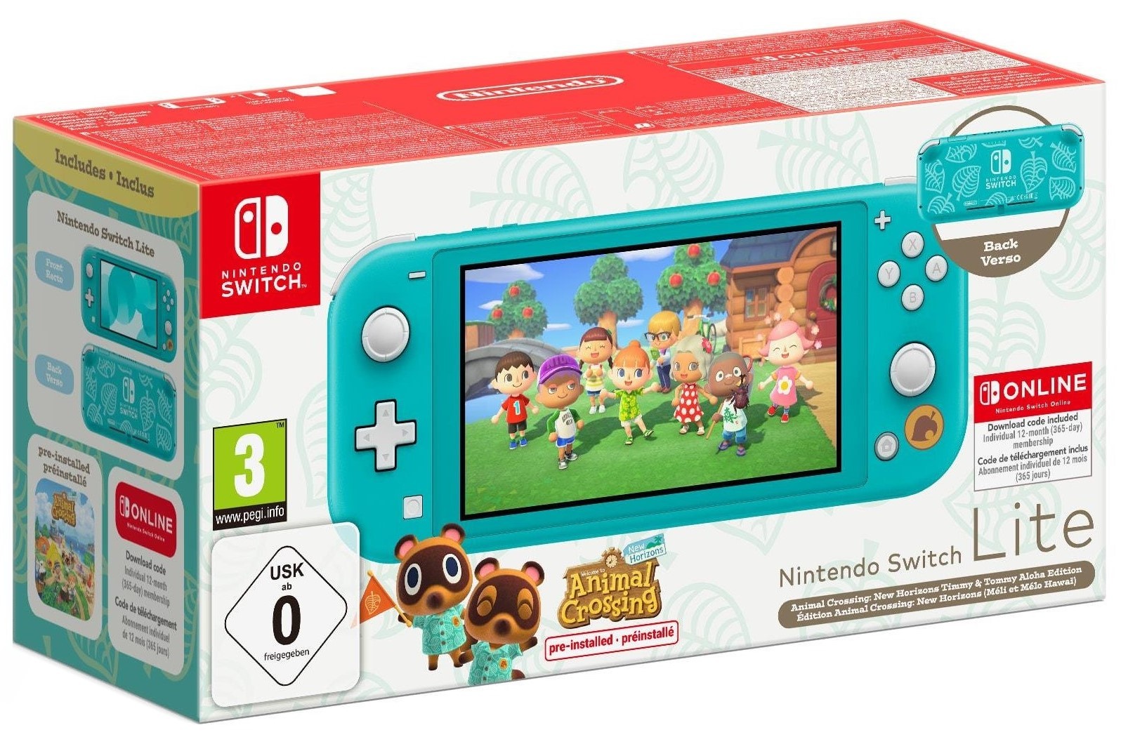 Nintendo Switch Lite - Turquoise, Animal Crossing: New Horizons Bundle - Timmy & Tommy Aloha ...