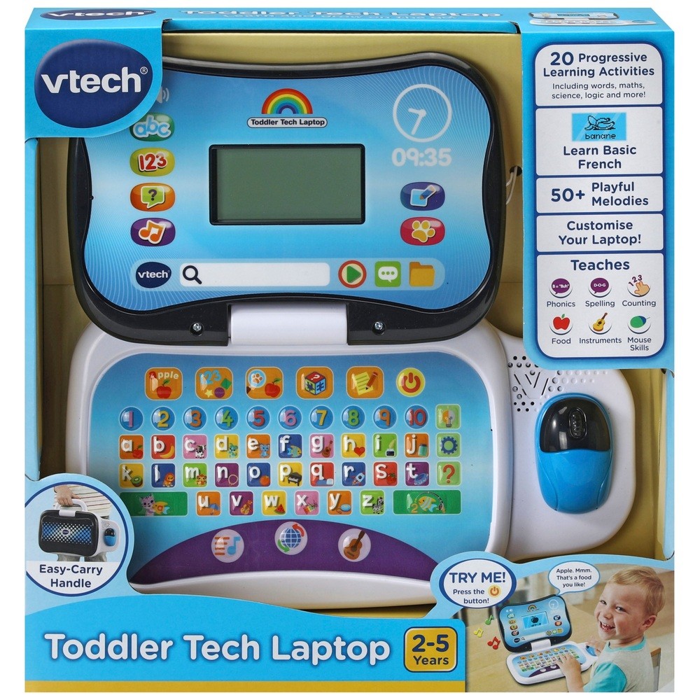 Образователна играчка Vtech - Лаптоп, син (на английски език) | Отлична ...