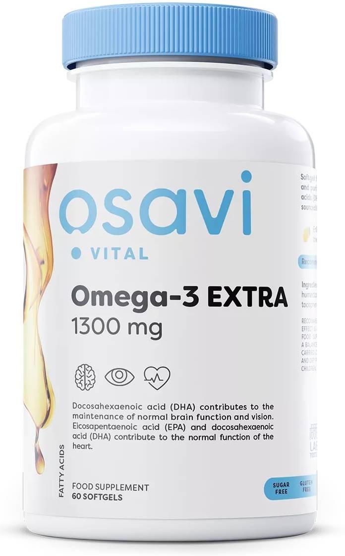 Omega-3 Extra, 1300 mg, 60 гел капсули, Osavi | Ozone.bg