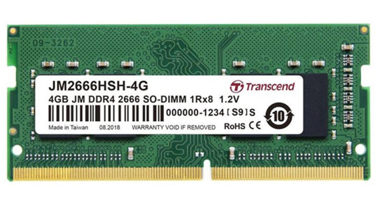 Оперативна памет Transcend - 4GB DDR4, 2666 MHz, SO-DIMM | Ozone.bg