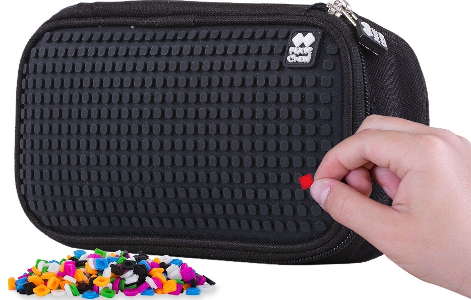 Овален ученически несесер Pixie Crew - черен | Ozone.bg