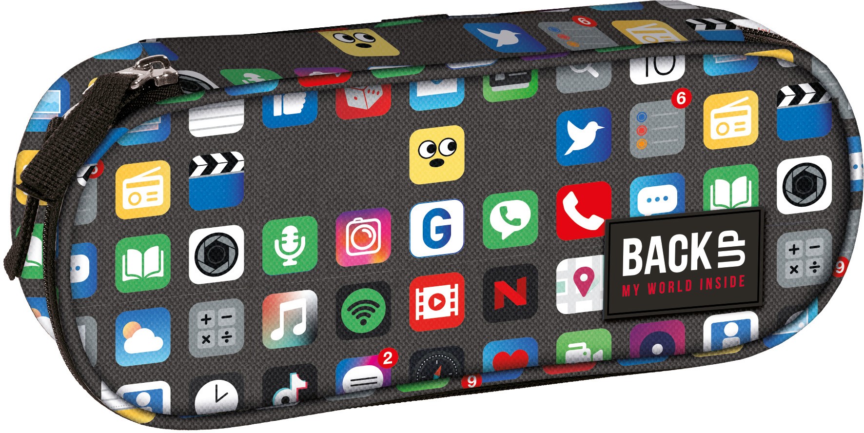 Овален ученически несесер Derform BackUp - Icons | Ozone.bg