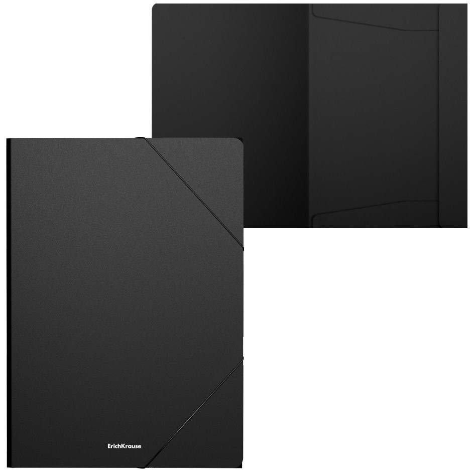 Папка с ластик Erich Krause - Matt Classic, A4, черна | Ozone.bg