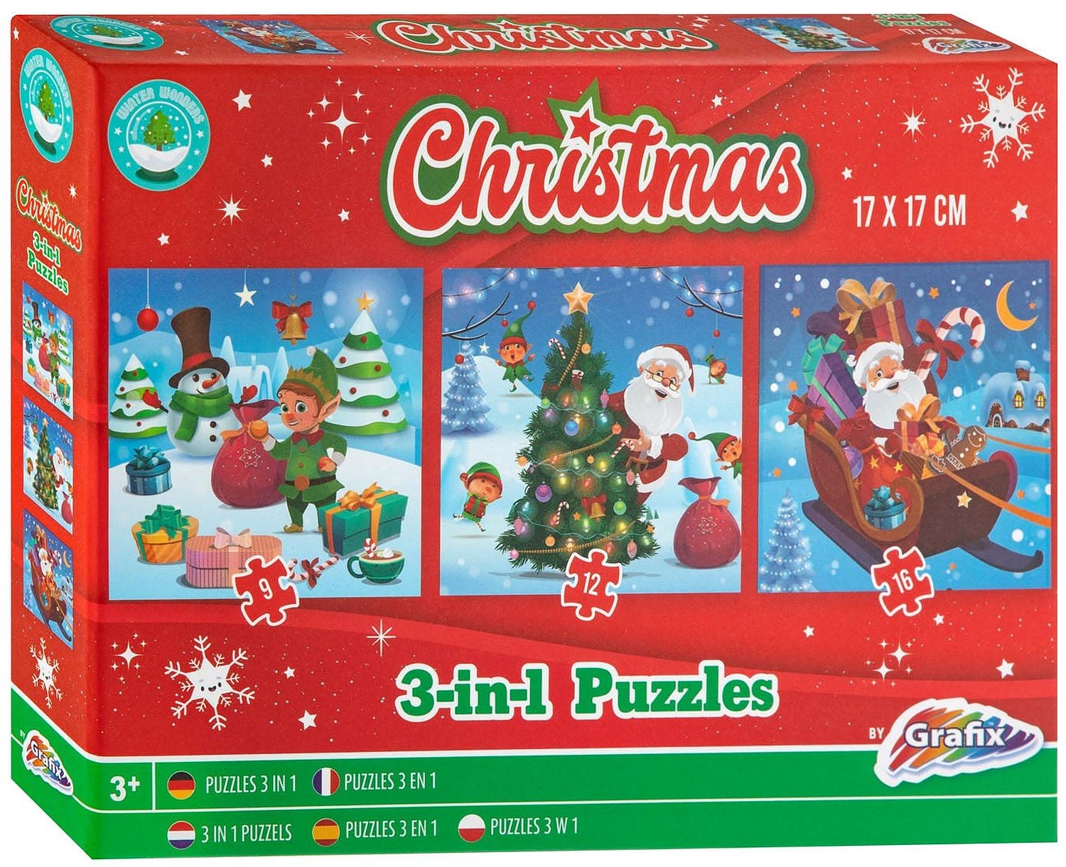 Пъзел Grafix - Коледни мотиви, 3 в 1 | Ozone.bg