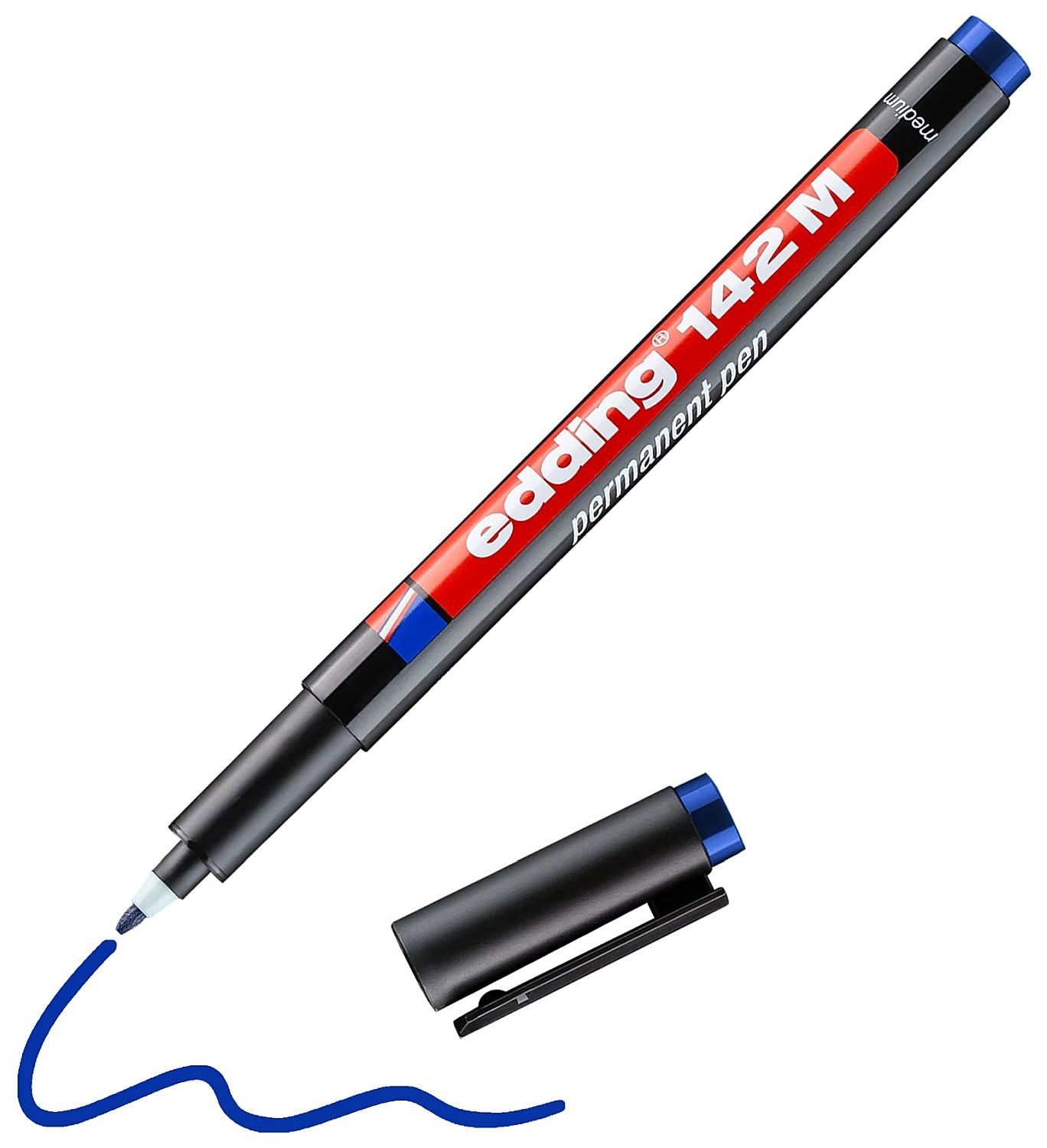 Перманентен маркер Edding 142 - Син, M | Ozone.bg