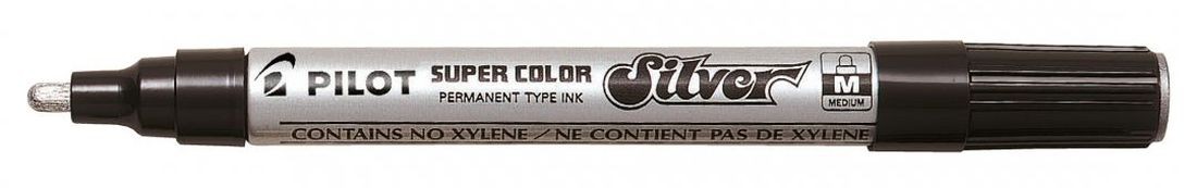 Перманентен маркер Pilot Super Color - Сребрист, 2.0 mm | Ozone.bg