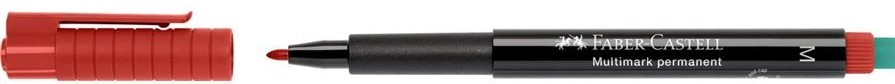 Перманентен тънкописец Faber-Castell Multimark - M, 0.1 mm, червен ...
