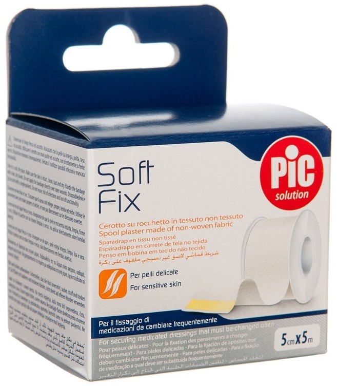 Soft Fix Пластир на ролка, 5 cm х 5 m, 1 брой, Pic Solution | Ozone.bg
