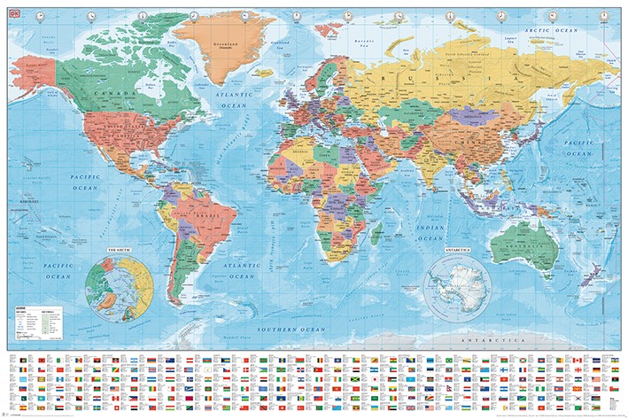 Плакат Pyramid Educational: Geography - Modern World Map 2020 | Ozone.bg