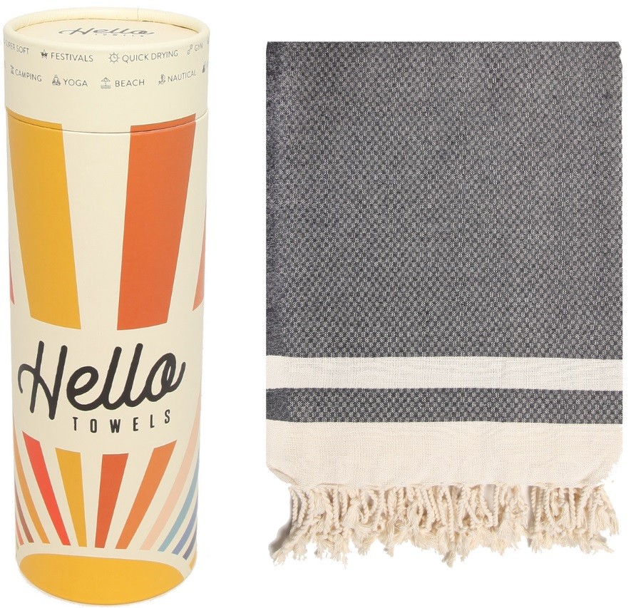 Памучна кърпа в кутия Hello Towels - New, 100 х 180 cm, черна | Ozone.bg