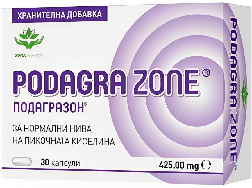 Подагразон, 425 mg, 30 капсули, Zona Pharma | Ozone.bg
