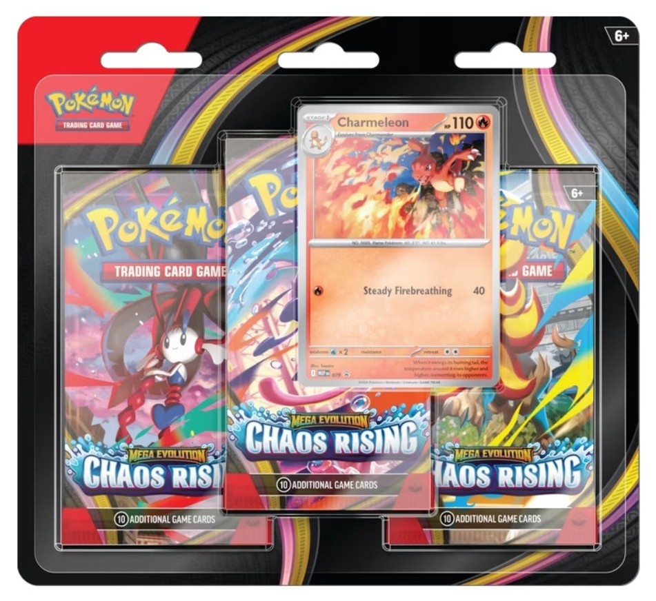 Pokemon TCG: Mega Evolution Chaos Rising 3-Pack Blister - Charmeleon ...