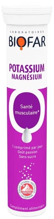 Potassium + Magnesium, 20 ефервесцентни таблетки, Biofar | Ozone.bg
