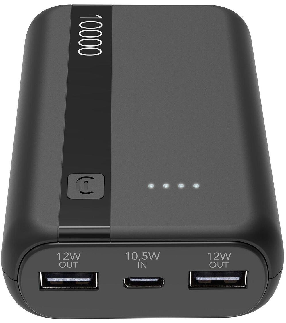 Портативна батерия Cellularline - Essence Entry, 10000 mAh, черна ...
