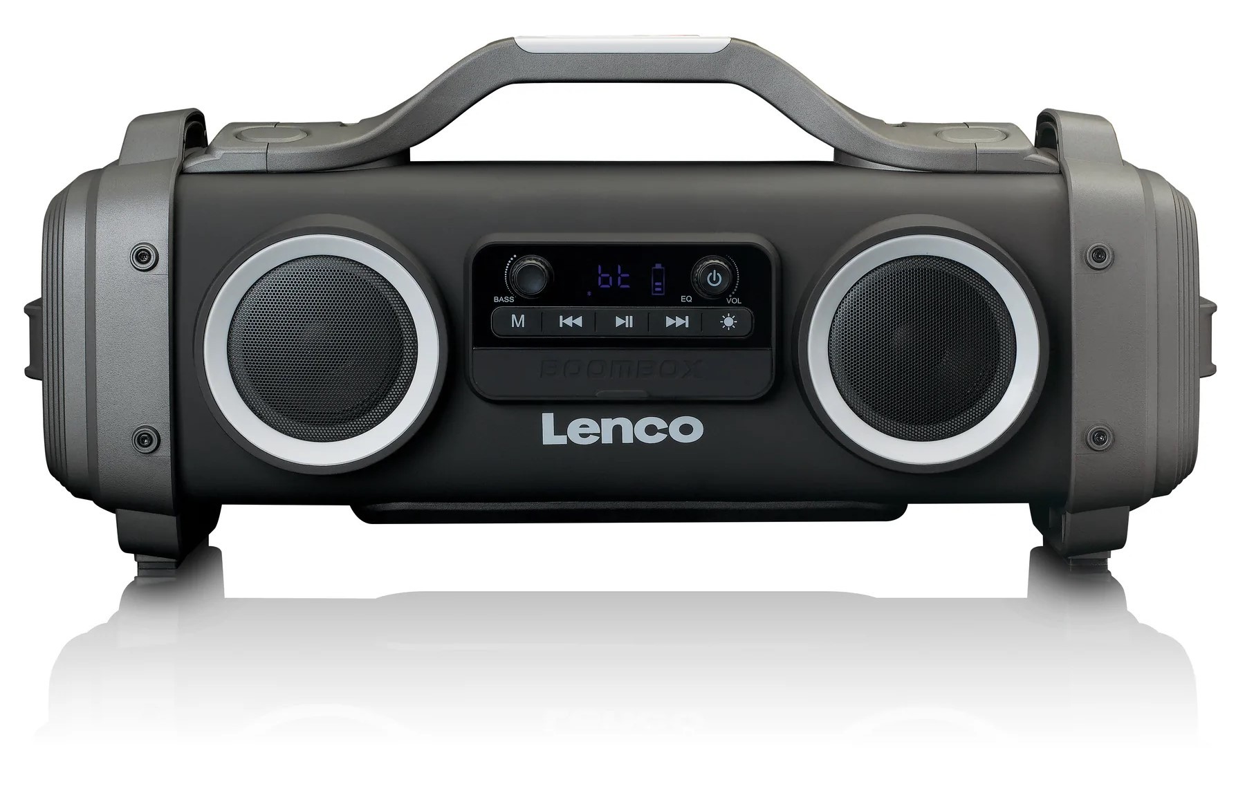 Портативна колонка Lenco - SPR-200BK, водоустойчива, черна/сива | Ozone.bg