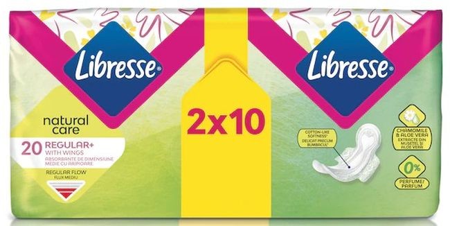 Превръзки с крилца Libresse - Natural Care, Normal Duo, 20 броя | Добра ...