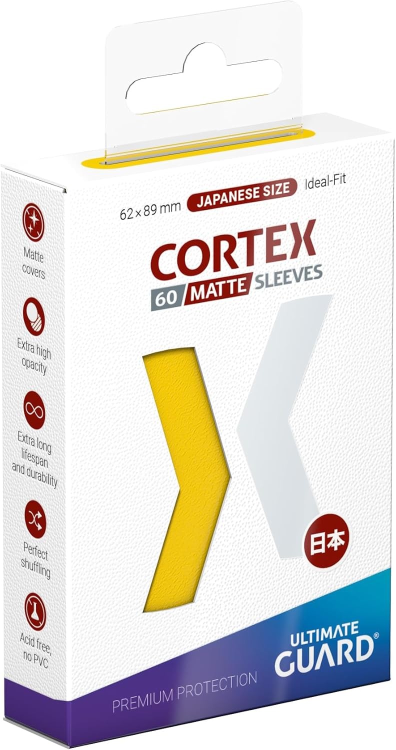Протектори за карти Ultimate Guard Cortex Sleeves Matte Japanese Size - Жълти (60 бр.) | Ozone.bg
