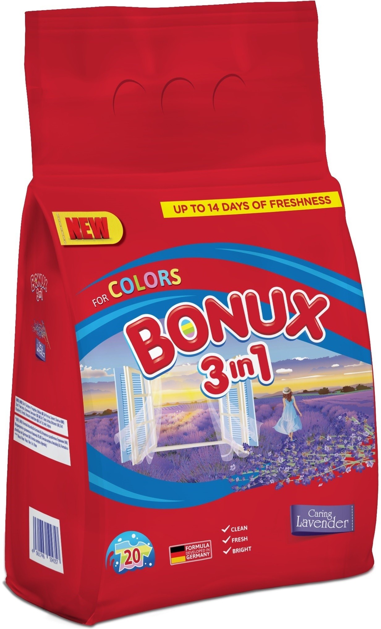 Прах за пране 3 in 1 Bonux - Color Caring Lavender, 20 пранета | Ozone.bg