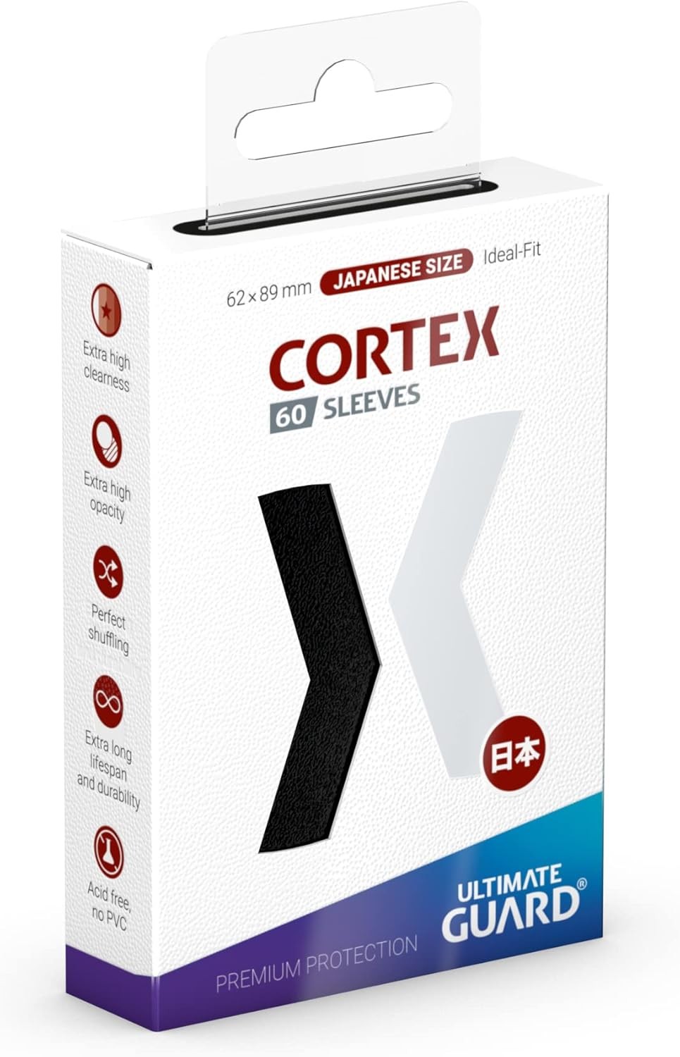 Протектори за карти Ultimate Guard Cortex Sleeves Japanese Size - Черни (60 бр.) | Ozone.bg