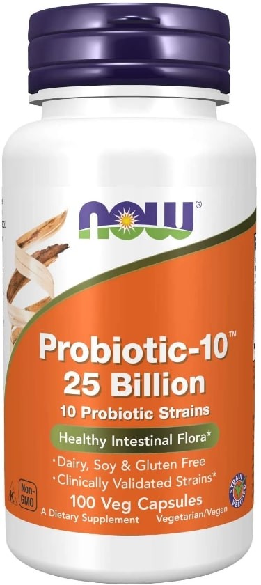 Probiotic-10 25 Billion, 160 mg, 100 капсули, Now | Ozone.bg