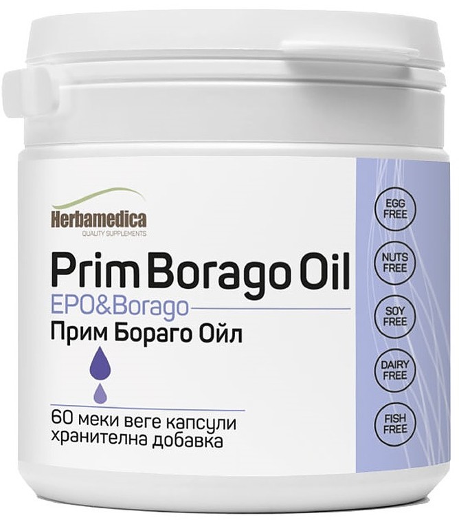 Prim Borago Oil, 60 капсули, Herbamedica | Ozone.bg