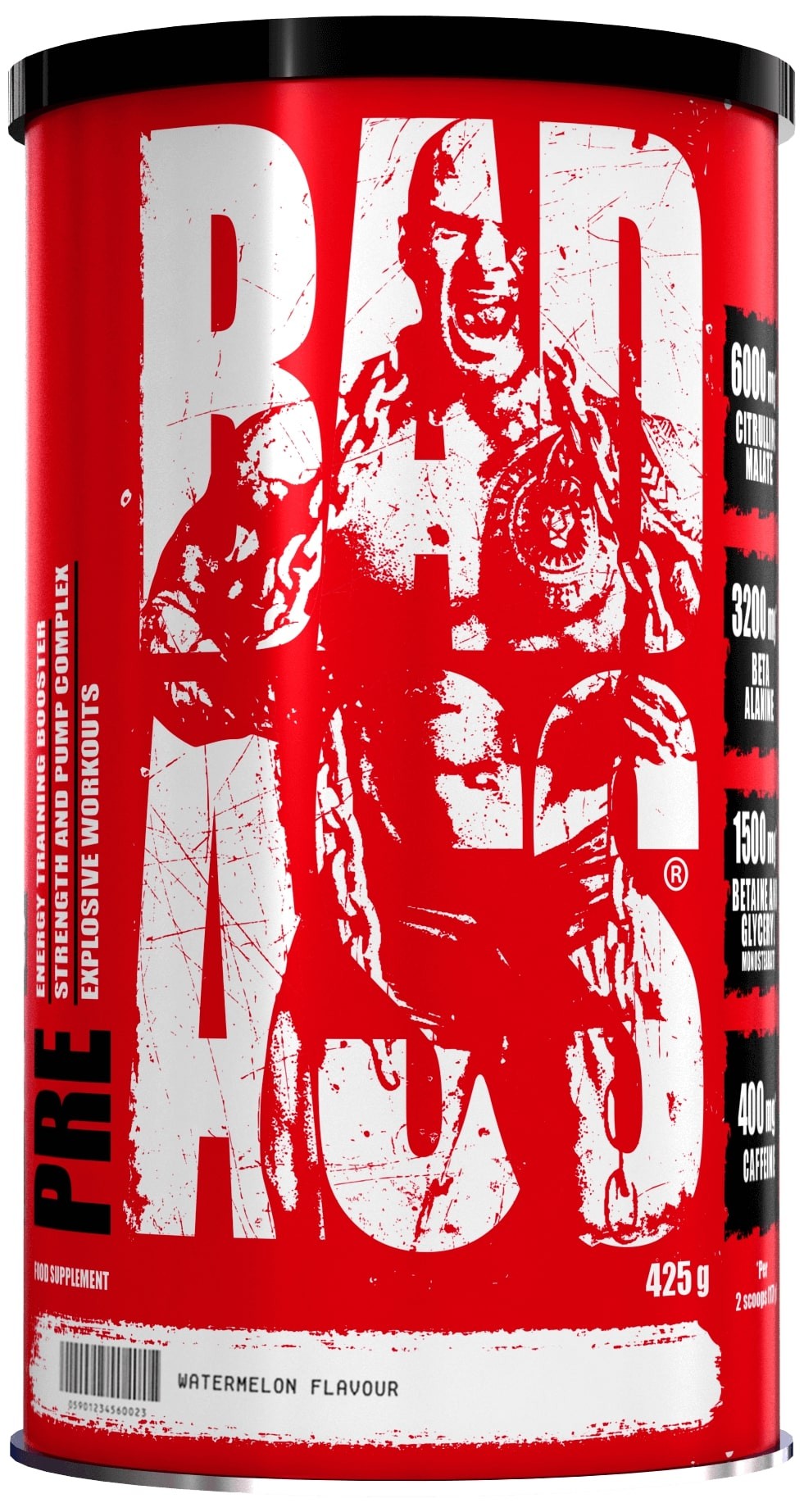 Pre Extreme Pre-Workout Formula, портокал и манго, 500 g, Bad Ass ...