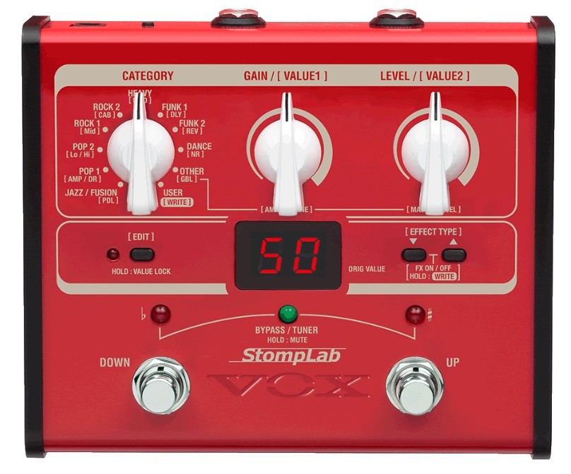 Процесор за моделиране на баси Pedal VOX - Stomplab 1B, червен | Ozone.bg