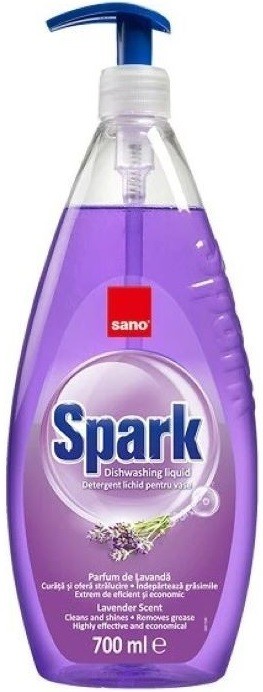 Препарат за съдове с помпа Sano - Spark Lavender, 700 ml | Ozone.bg